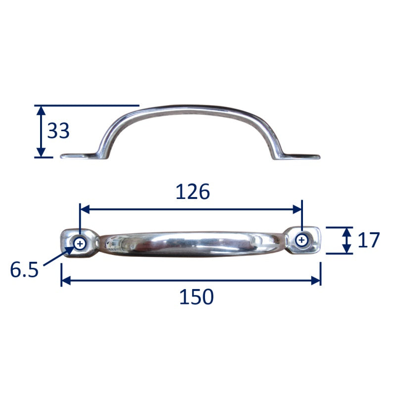Cupboard Handle (Marine-Grade) 150mm - Boat Fittings