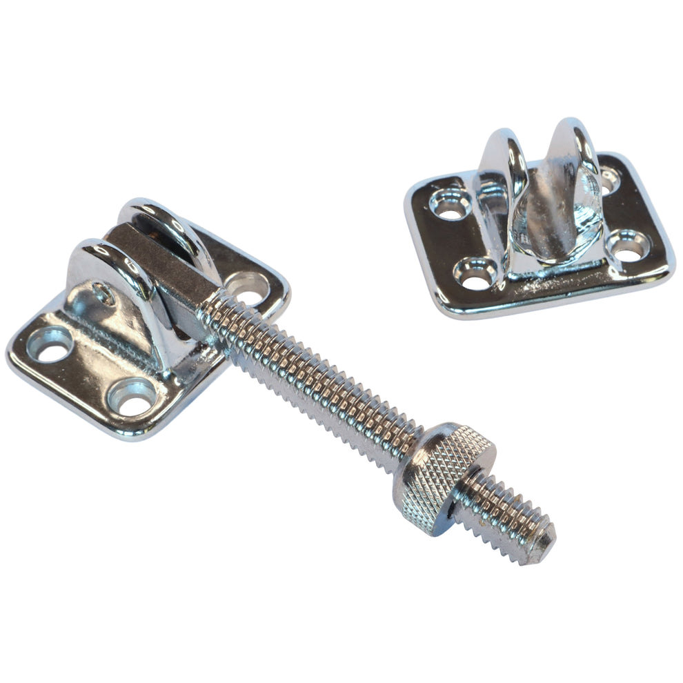 Screw Down Hatch Fastener, Chrome Plated Brass, Length 93mm - Boat Fittings