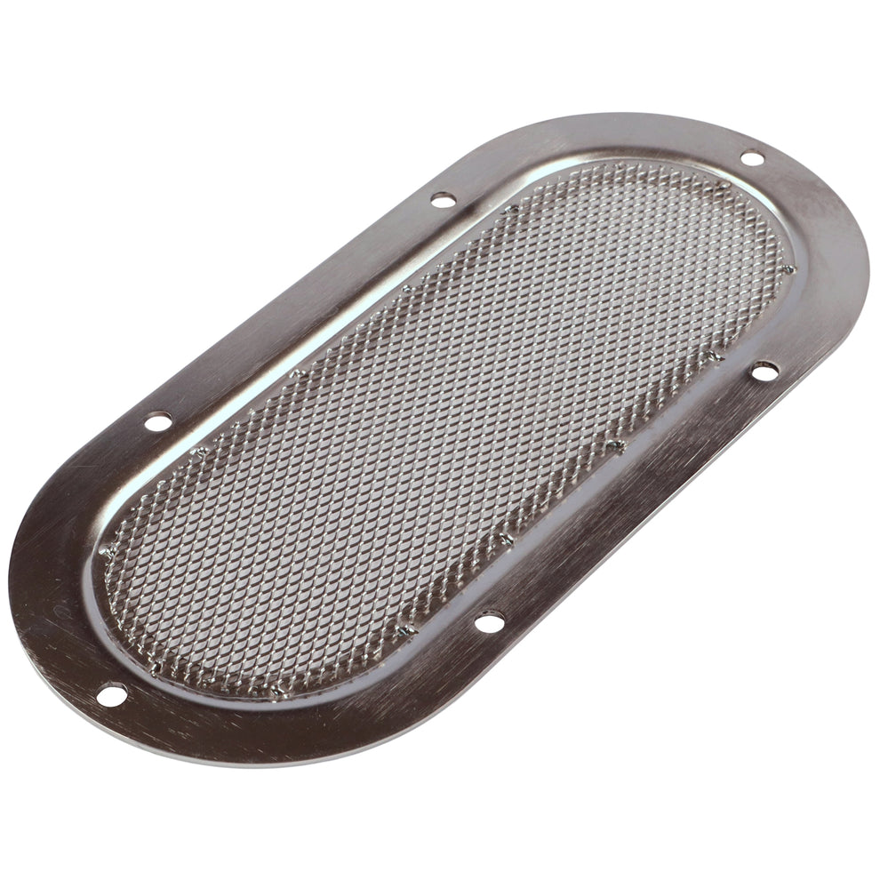 Stainless Steel Oval Ventilation Panel With Mesh Grid - Boat Fittings