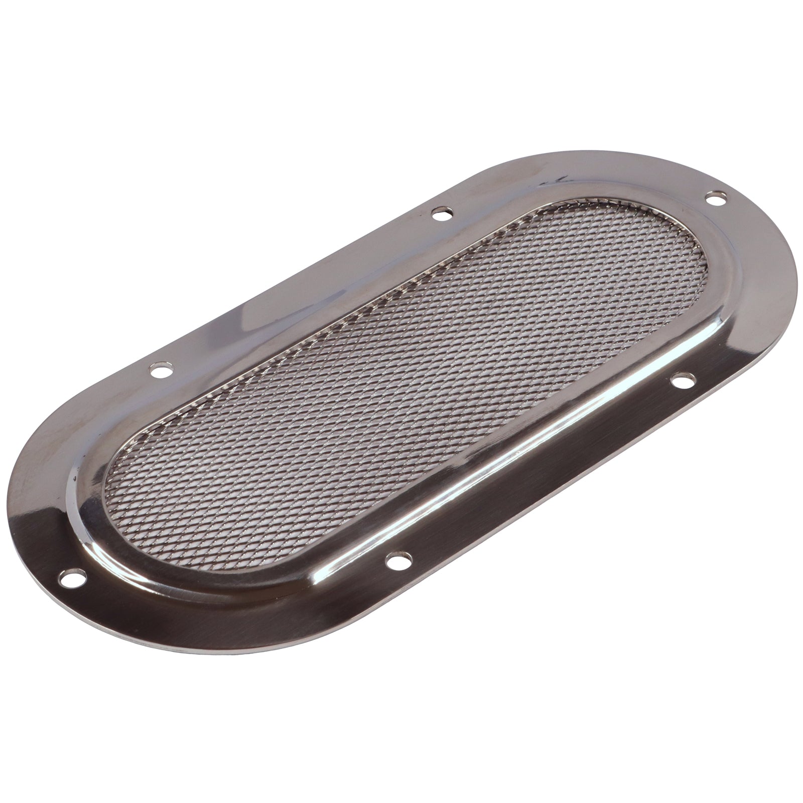 Stainless Steel Oval Ventilation Panel With Mesh Grid - Boat Fittings