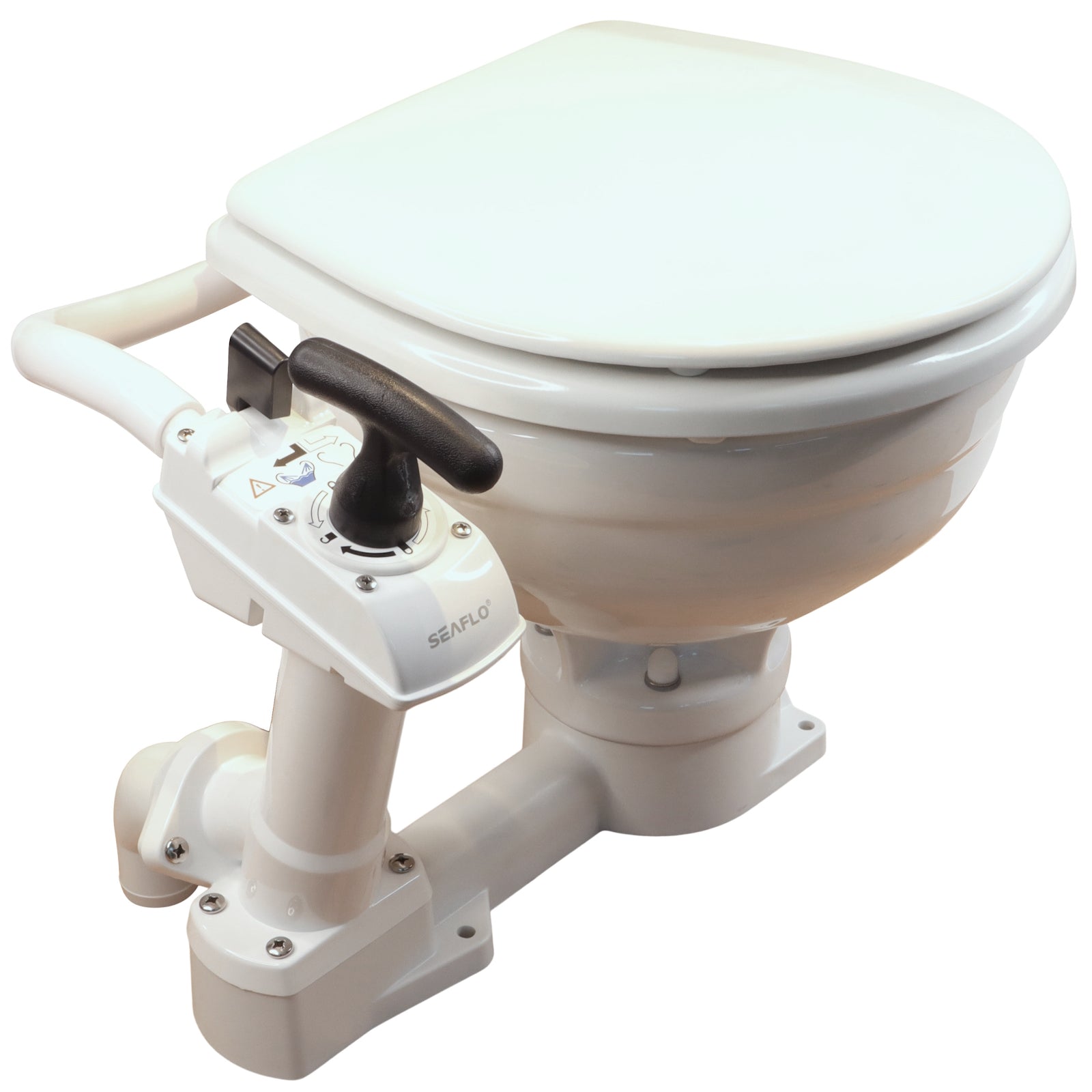 Seaflo Marine Toilet With Ceramic Bowl – Manual Operation – Compact De ...