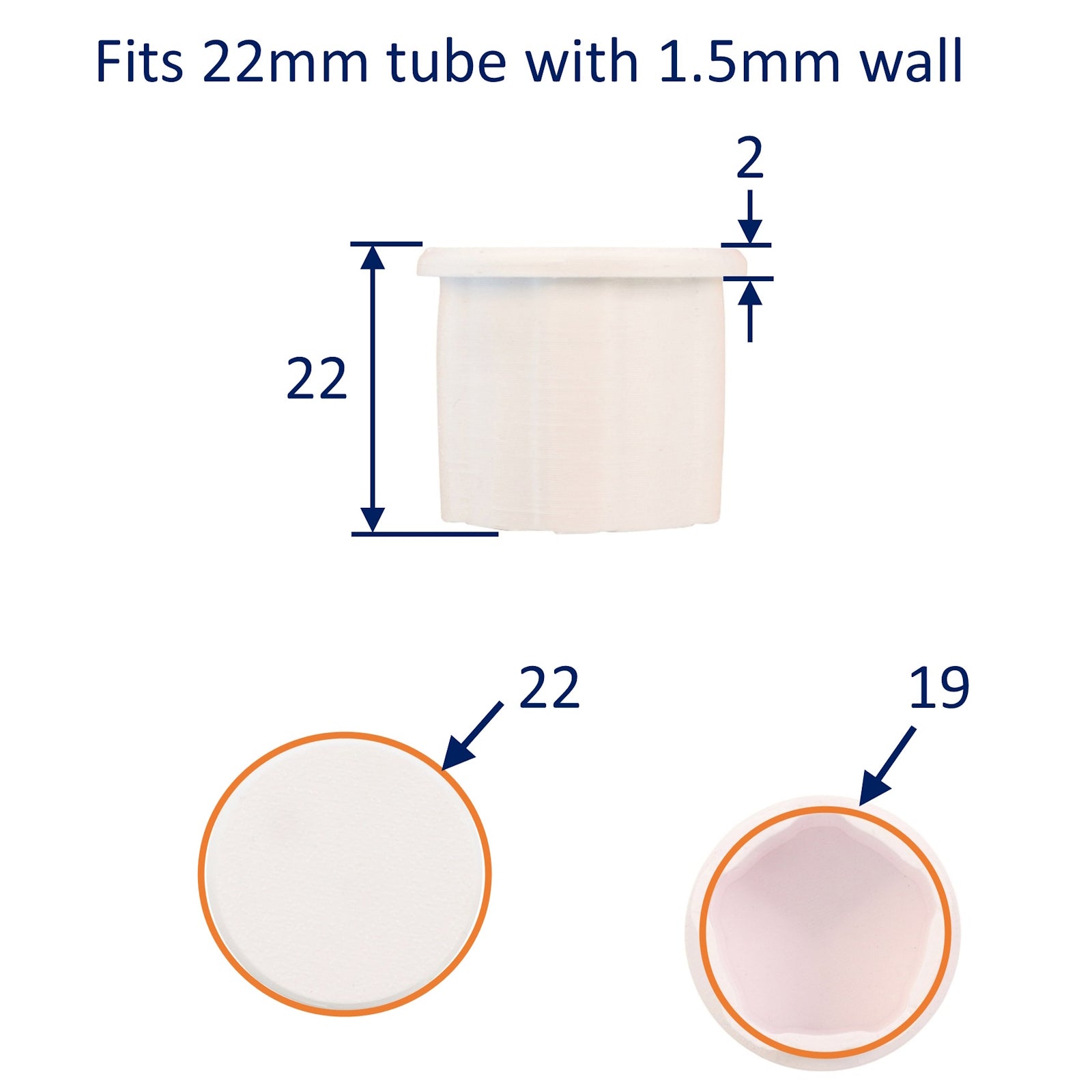 White Plastic Tube End Plugs Available In Various Sizes – To Fit Our S ...