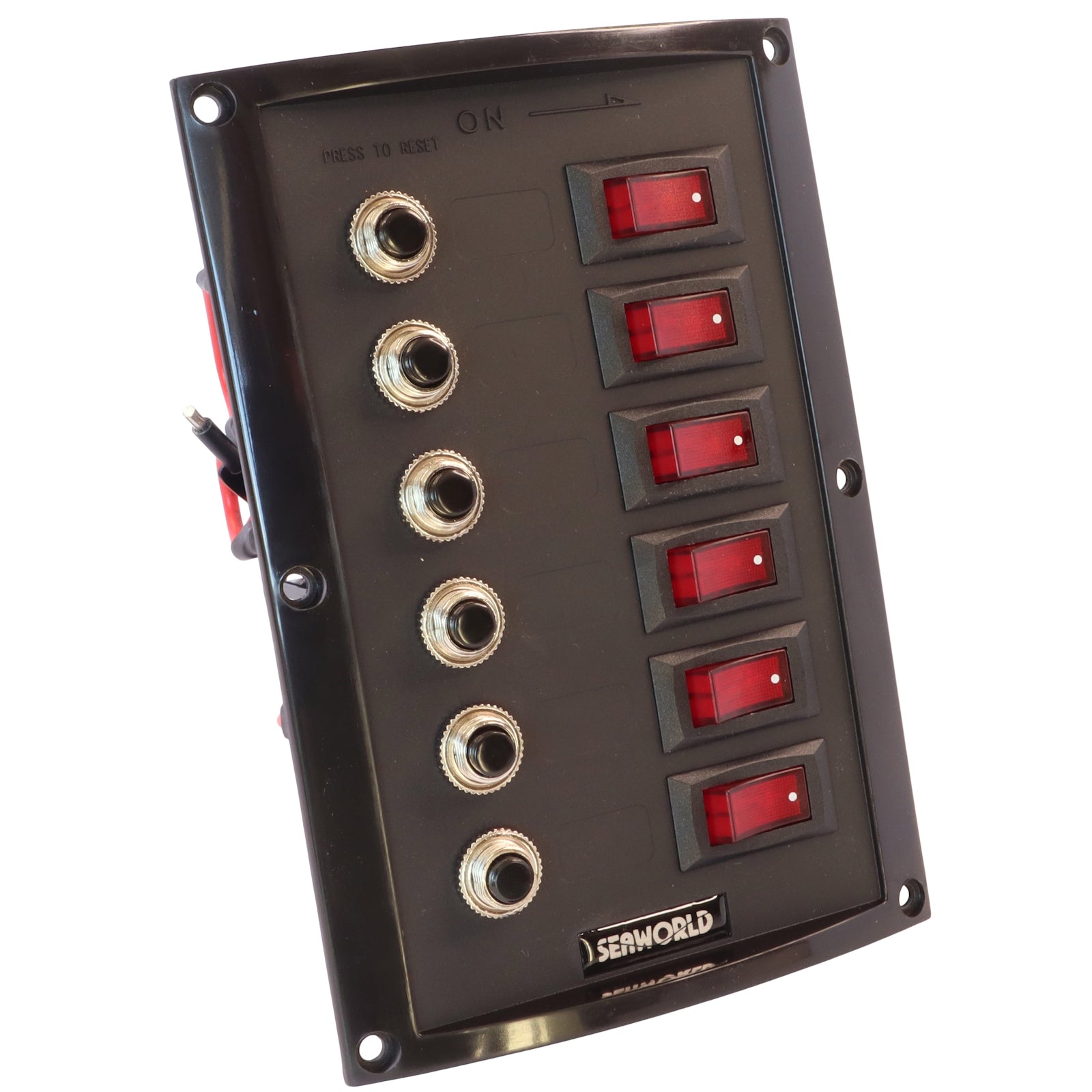 6-Gang Vertical Marine Switch Panel – With Illuminated Rocker Switches ...