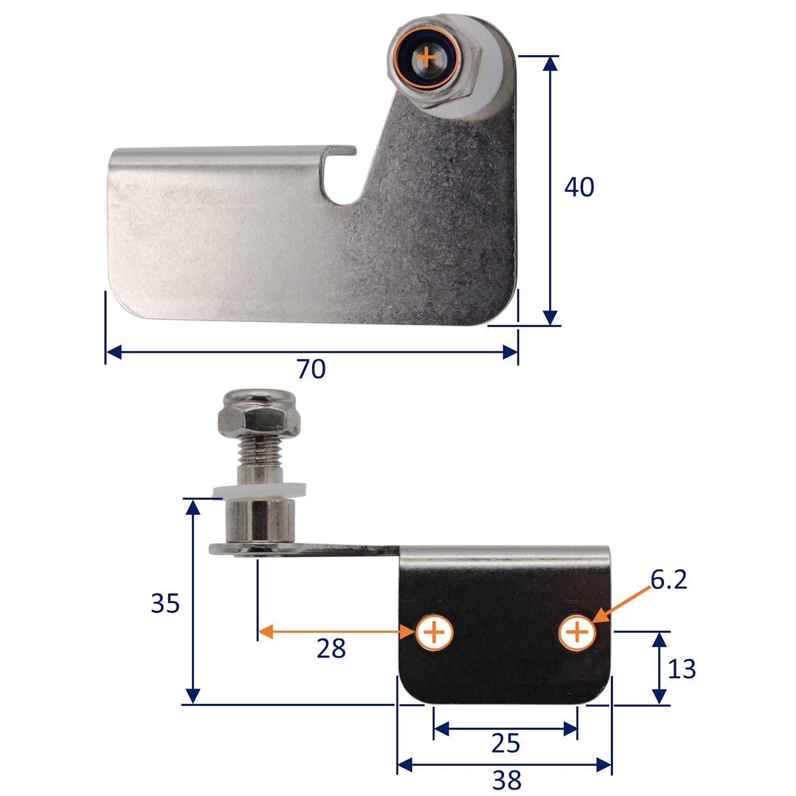 Gas Strut Mounting Bracket – 8mm Pin – Offset Geometry – Choice Of Lef ...
