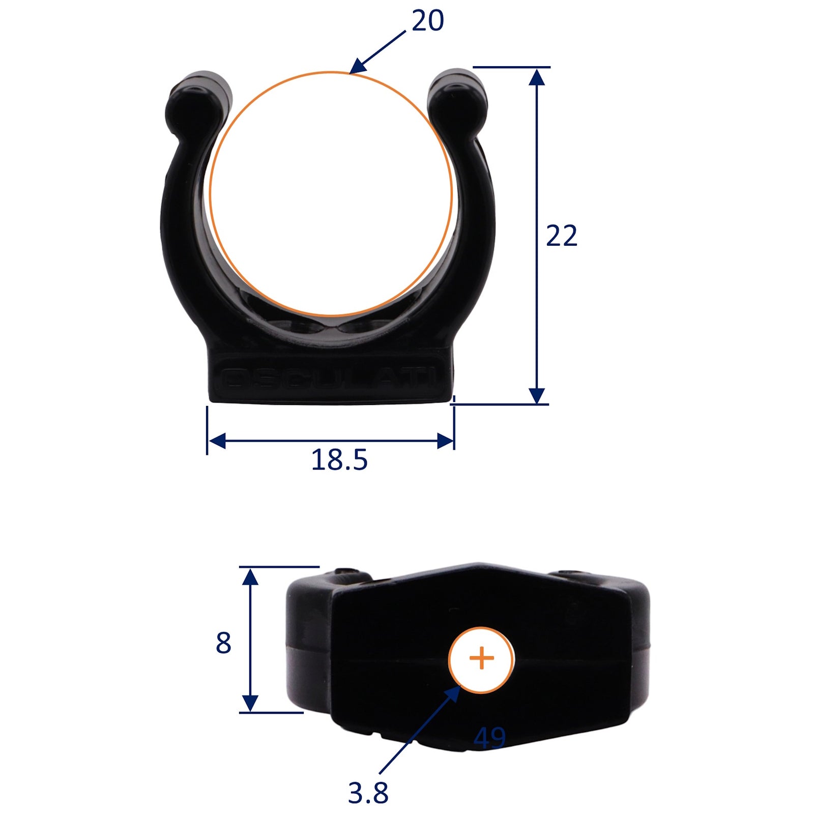 Osculati Heavy Duty Black Plastic Clips – Sizes To Fit 20mm, 25mm & 30 ...