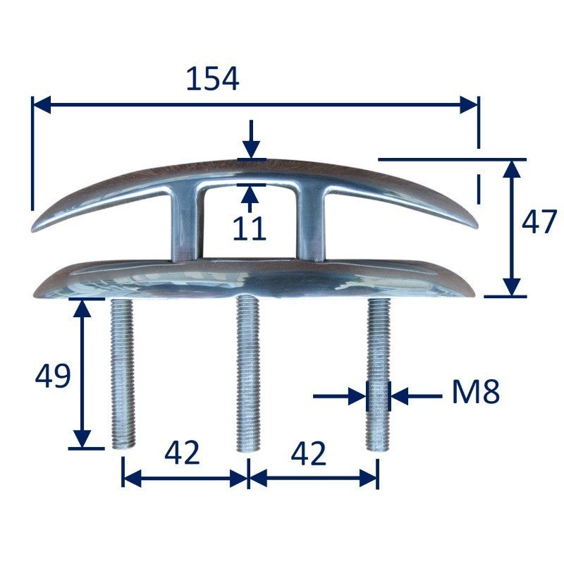 Folding Boat Deck Cleat, Stainless Steel - Boat Fittings