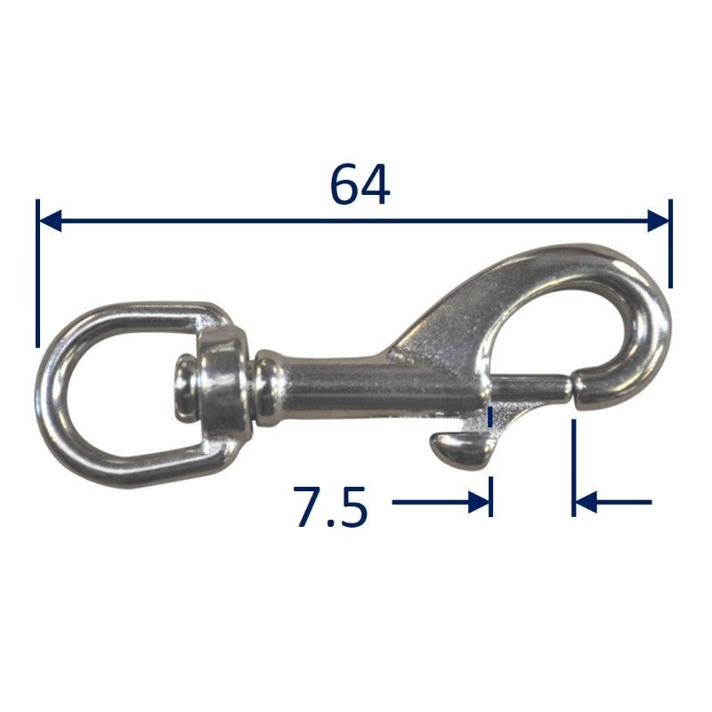 Swivel Key Clasp, 316 Stainless Steel - Boat Fittings