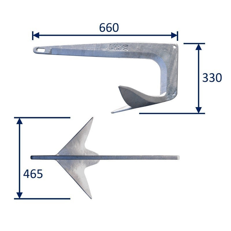 Boat Anchor, Bruce-Type Anchor, Galvanised - Boat Fittings