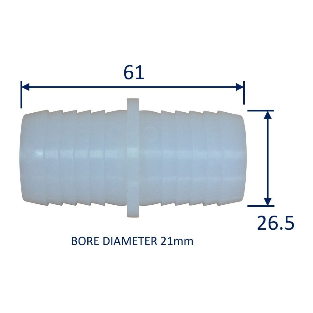Plastic Straight Connector / Hose Joiner - Straight Connector 1" - Boat ...