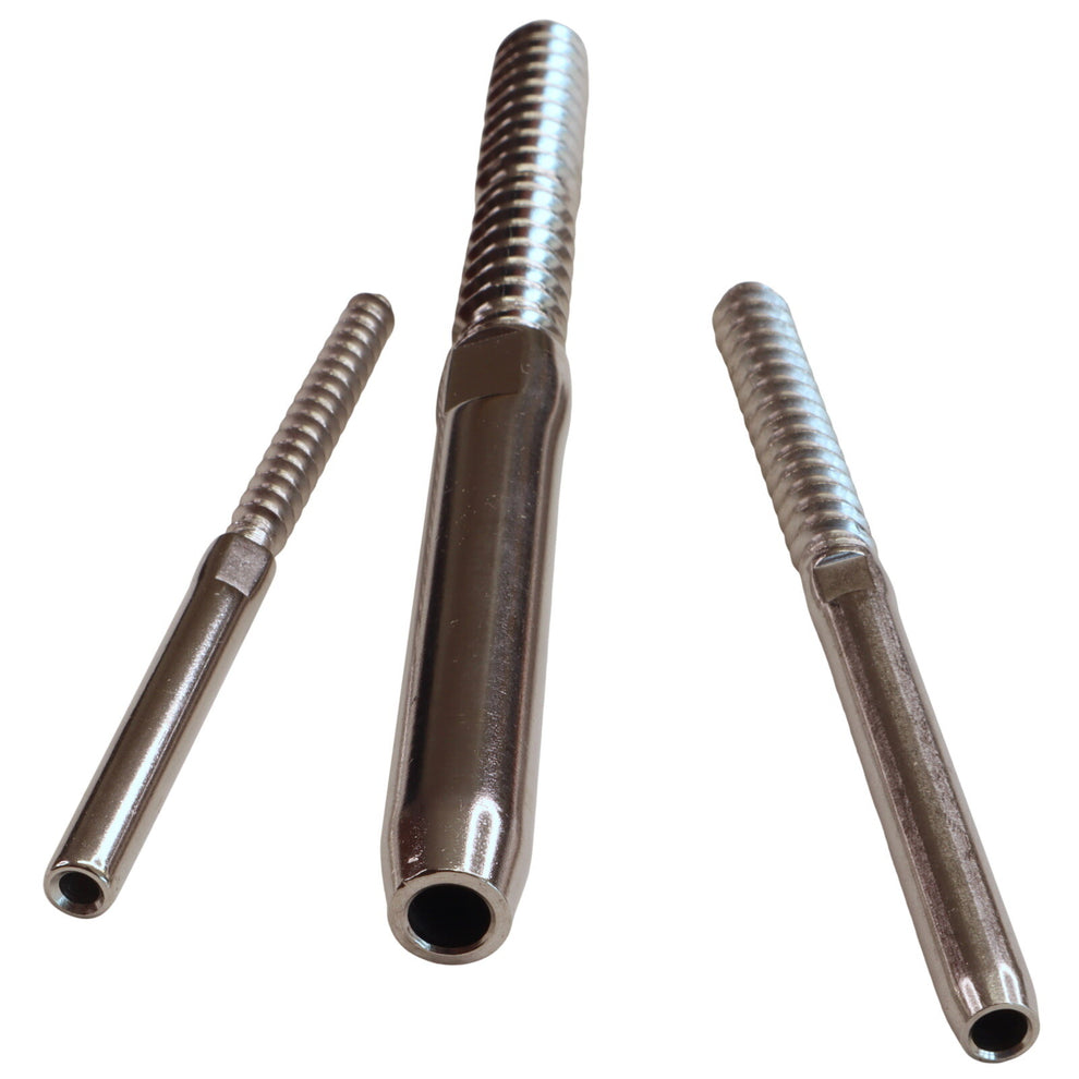 Swage End Fitting For Wire Rope With Wood-Thread, 316 Stainless Steel ...