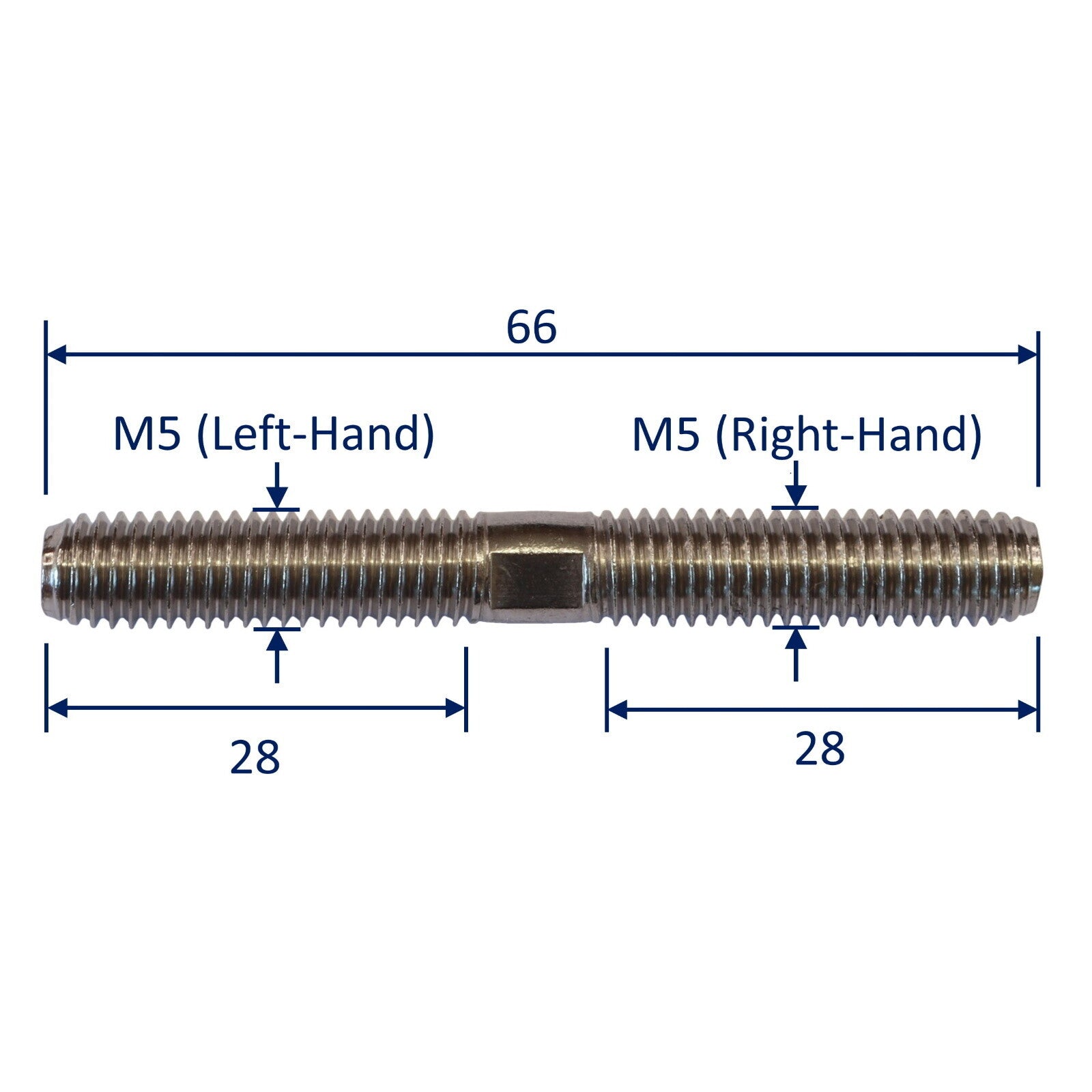 Stainless Steel Metric Stud, With Left-Hand & Right-Hand Thread, Made ...