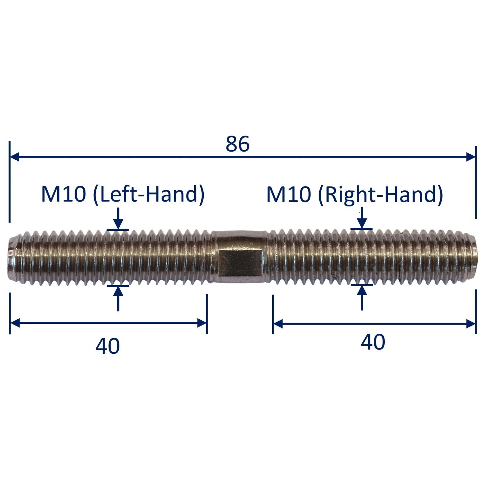 Stainless Steel Metric Stud, With Left-Hand & Right-Hand Thread, Made ...