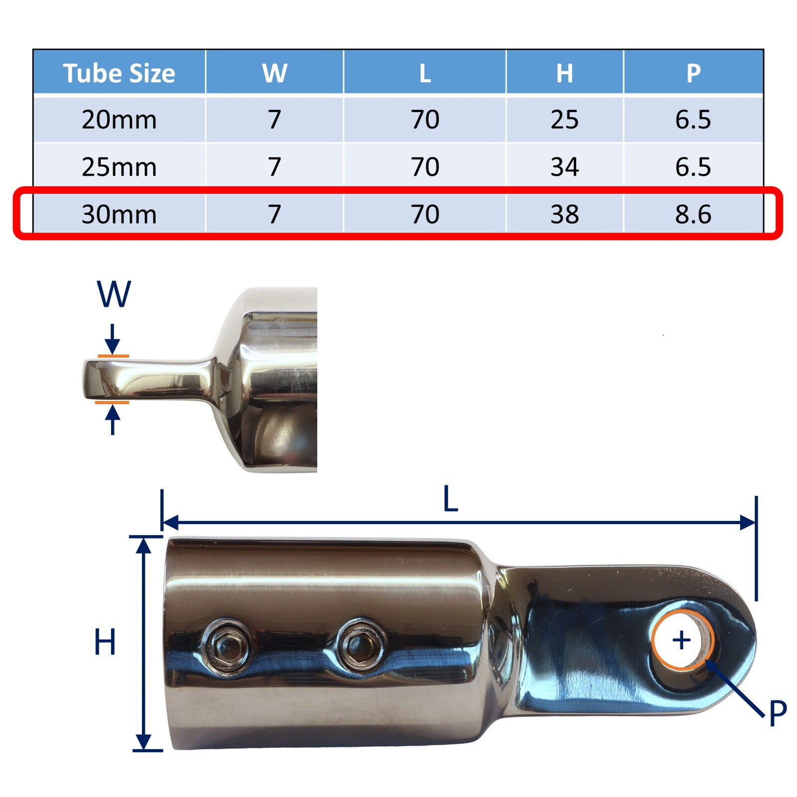 Stainless Steel Tube End Cap, Made From 316 Stainless, With 2 Grub Scr ...