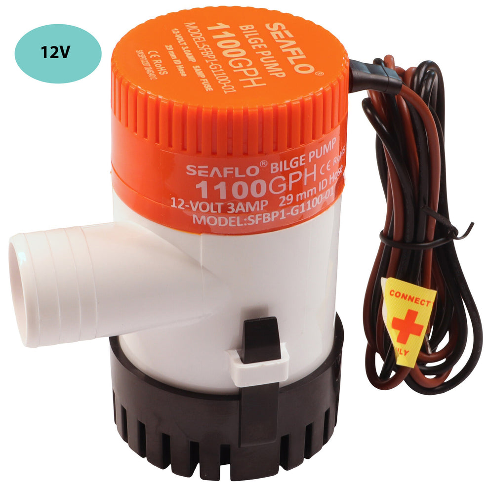 12V SEAFLO 1100 GPH Electric Bilge Pump - Submersible Pump - Boat Bilg ...