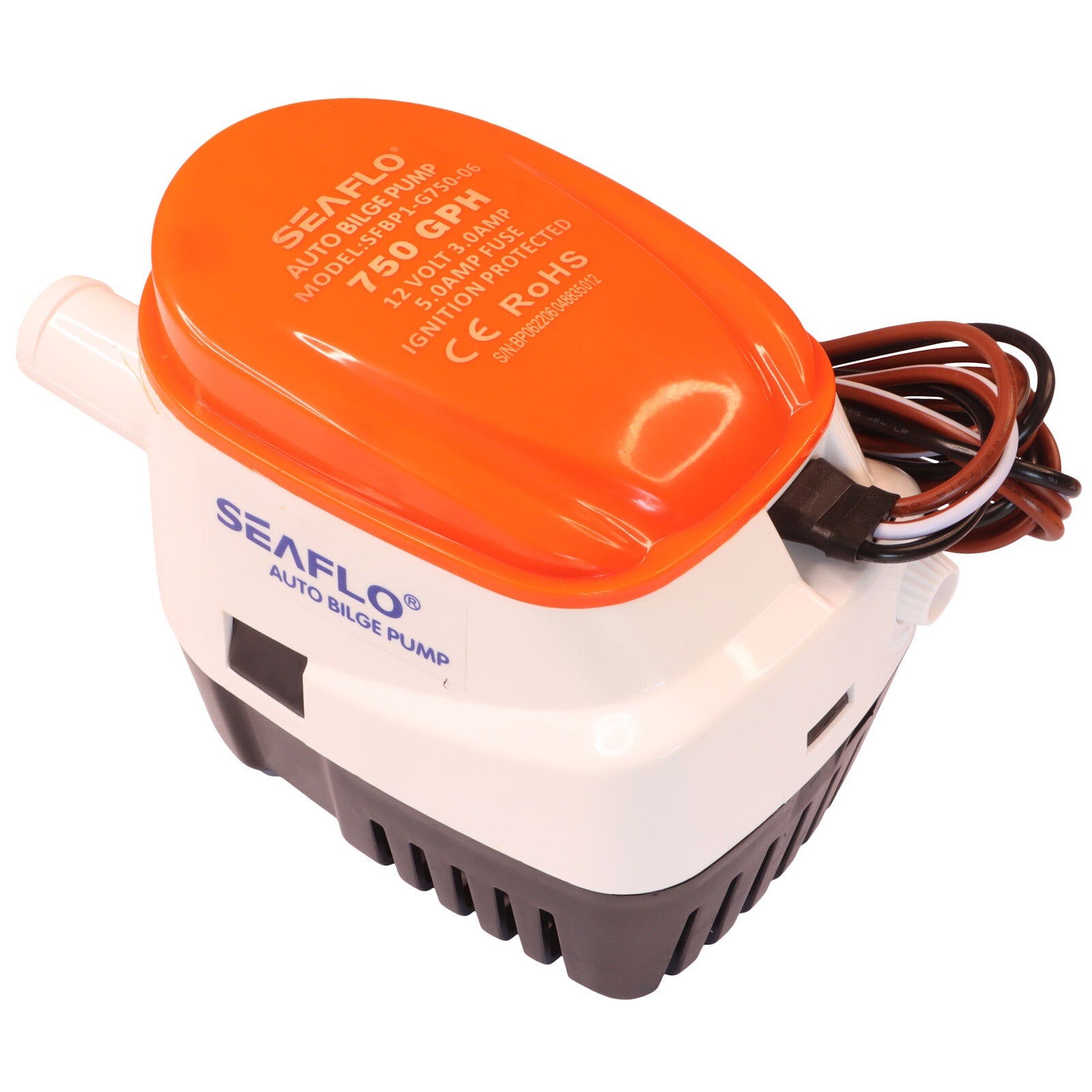 12V SEAFLO 750 GPH Mechanical Automatic Bilge Pump - Pump and Integral ...