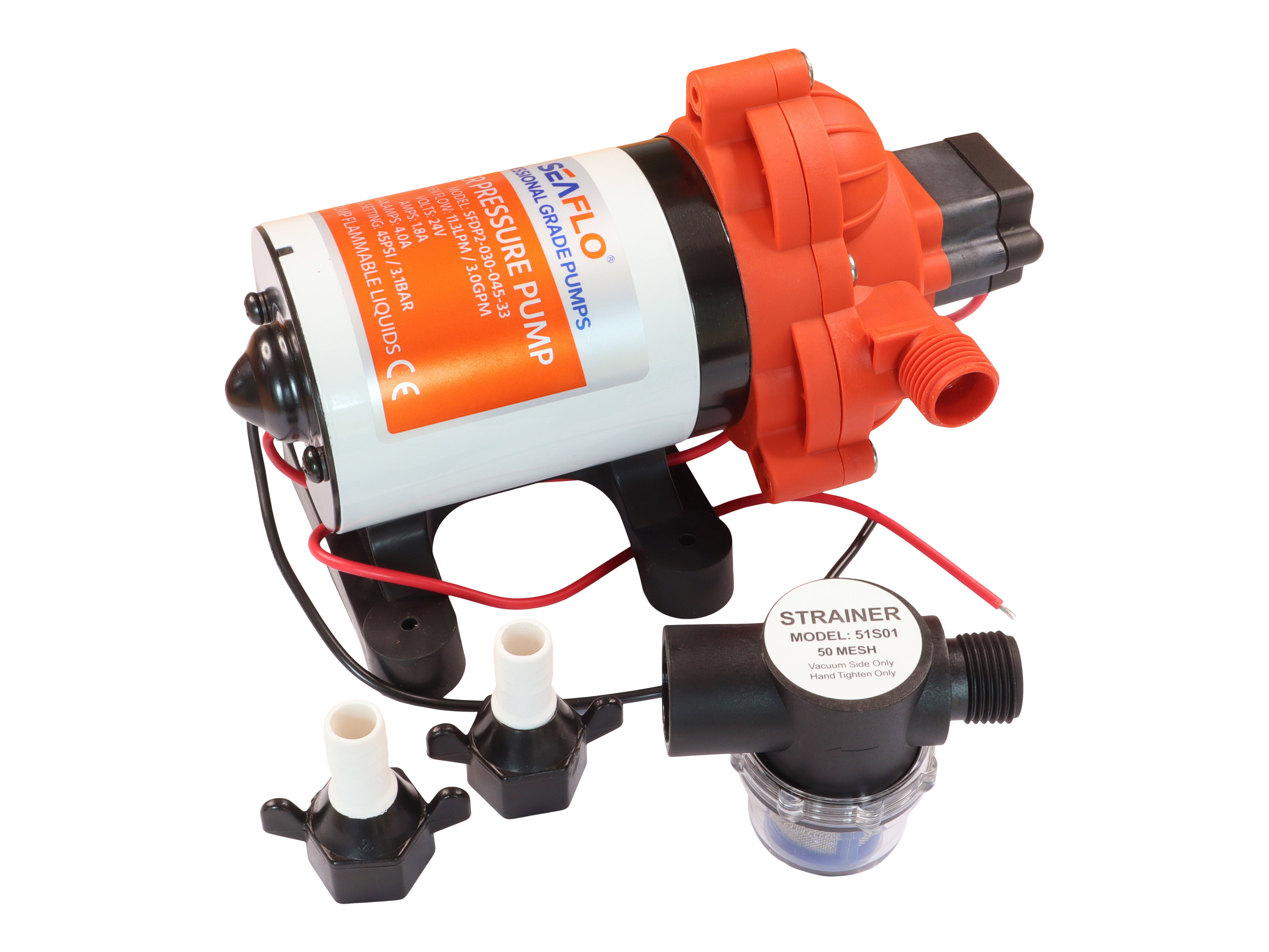 SEAFLO Water Pressure Pump - 33 Series - 24 Volts - Open Flow 3.0 GPM ...
