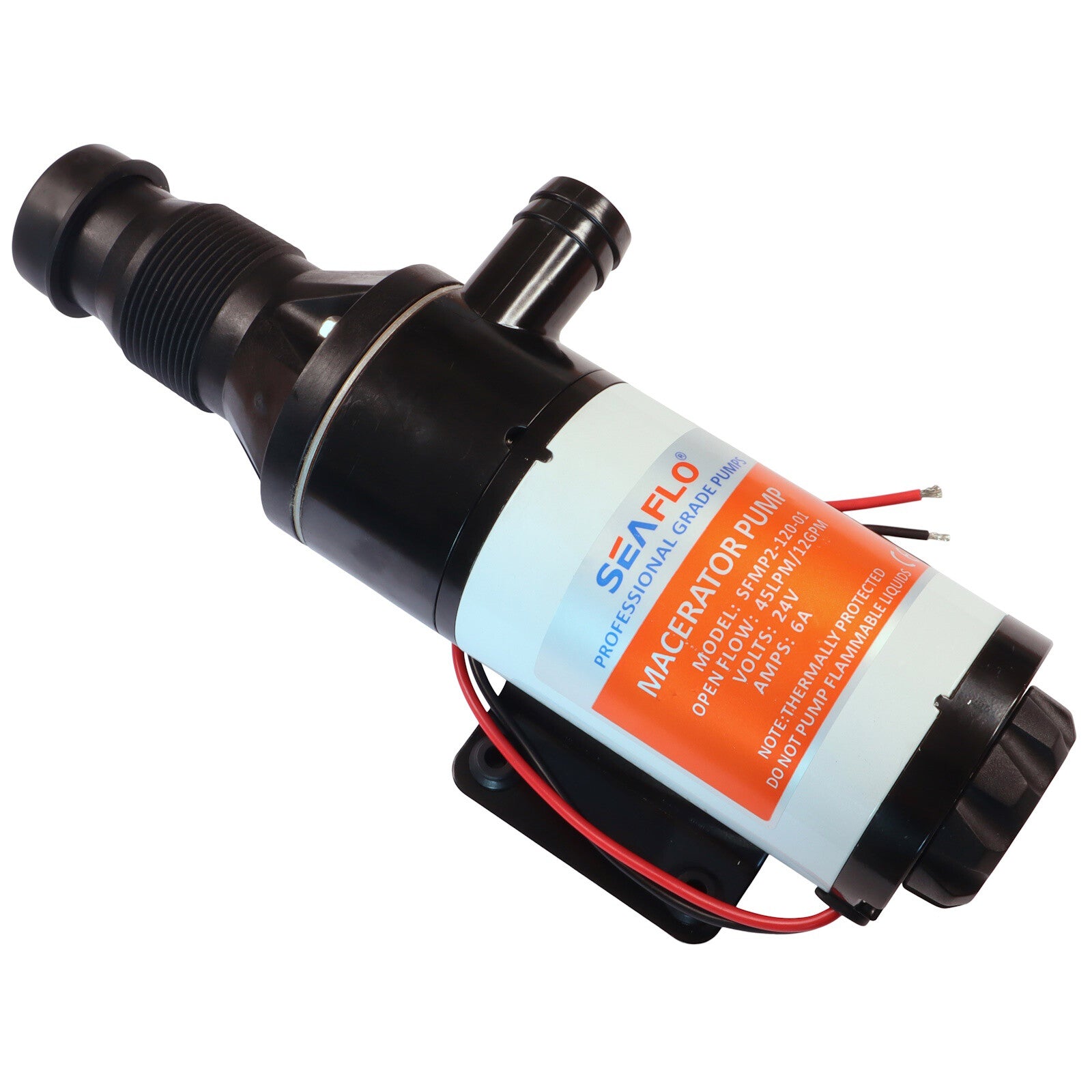 SEAFLO Macerator Pump, Flow Rate 12 GPM, 24 Volts, Triple Sealed Motor ...