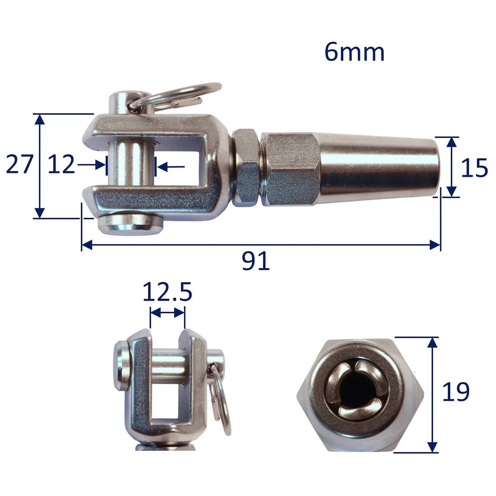 Wire Rope End Terminal Fork End, 316 Stainless Steel Wire Rope Termina ...