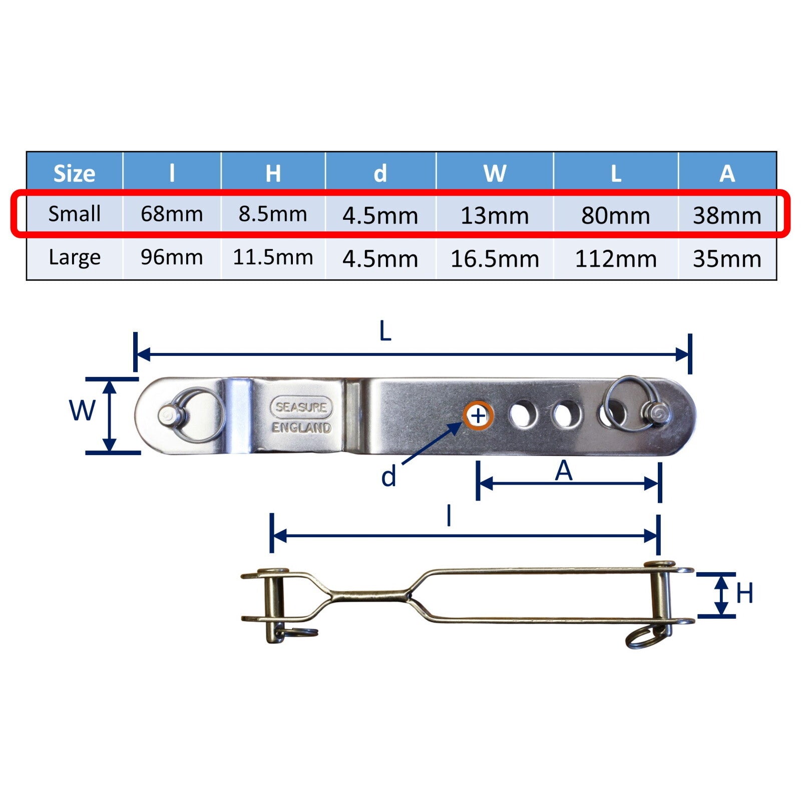 Dinghy Shroud Adjuster, 316 Stainless Steel Shroud Attachment Bracket ...