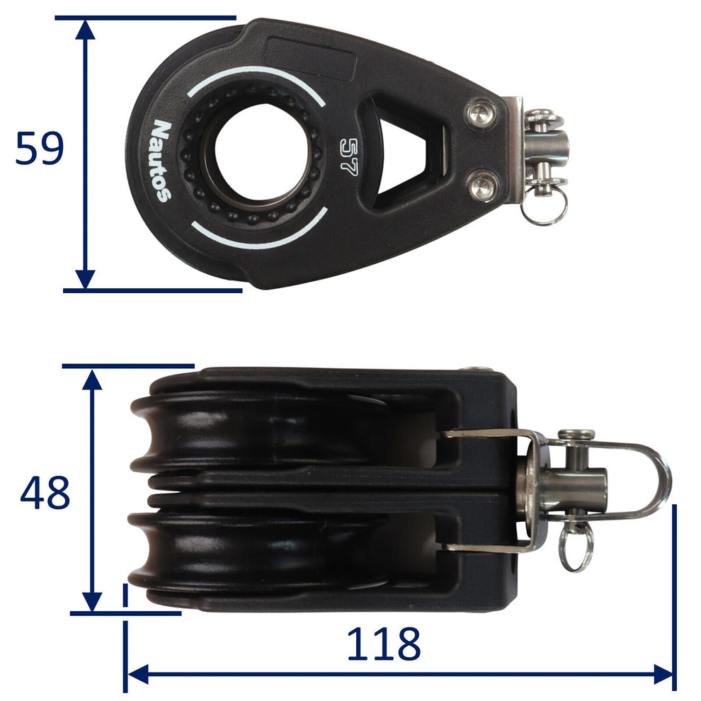 Nautos Organic 57 Double Swivel Sailing Pulley Block With Ball Race ...